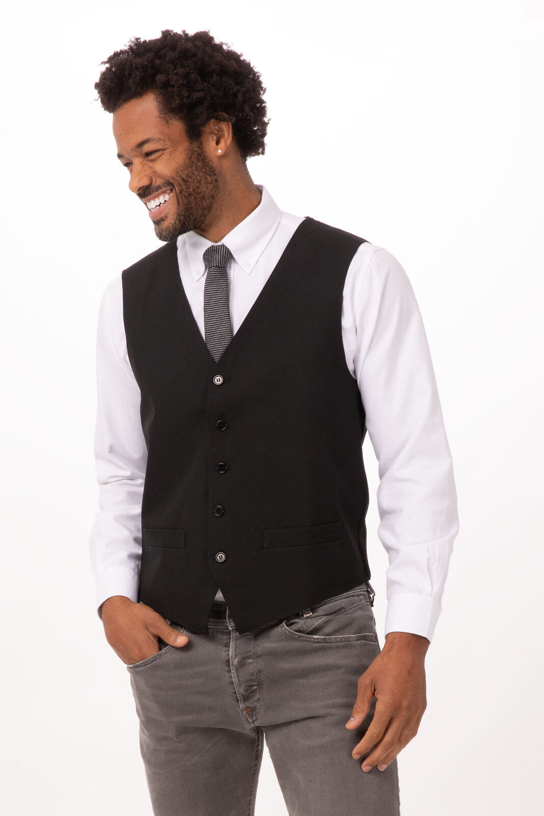 Chef Works Men's Black Basic Vest